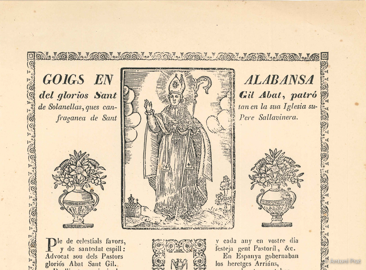 GOIGS en alabansa del glorios Sant Gil Abat, any 1850 – La Vall del Ges ...